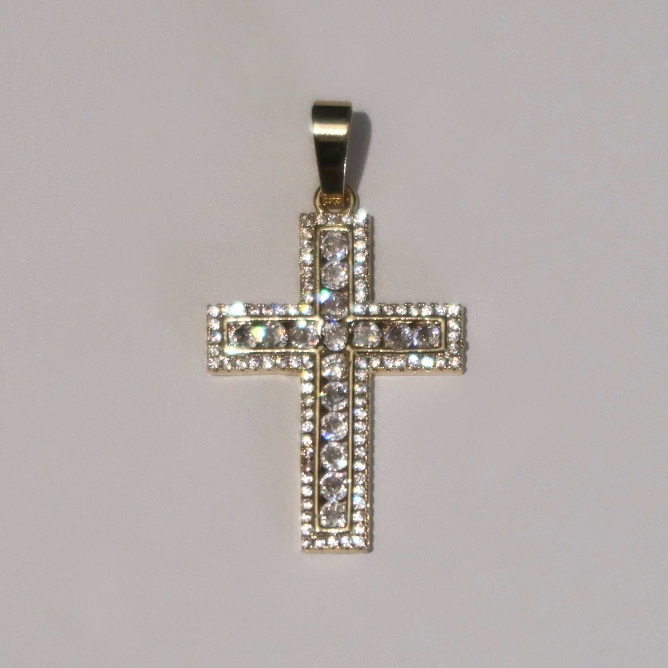 CZ LINED CROSS CHARM – Misty Soul